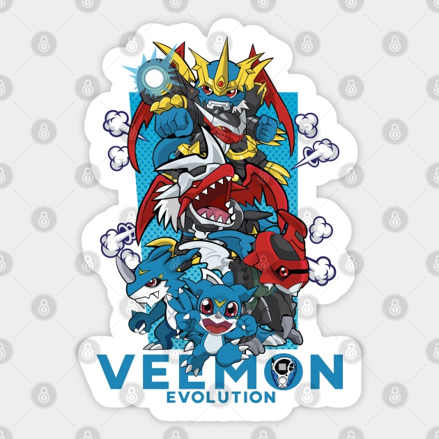 digimon veemon evolution - Digimon - Sticker | TeePublic